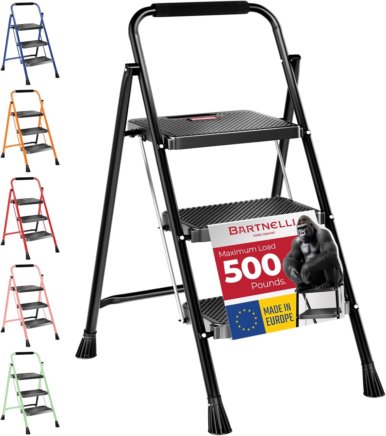 Bartnelli Pro Luxury Step Ladder | European Made 3 Step Foldable Step ...